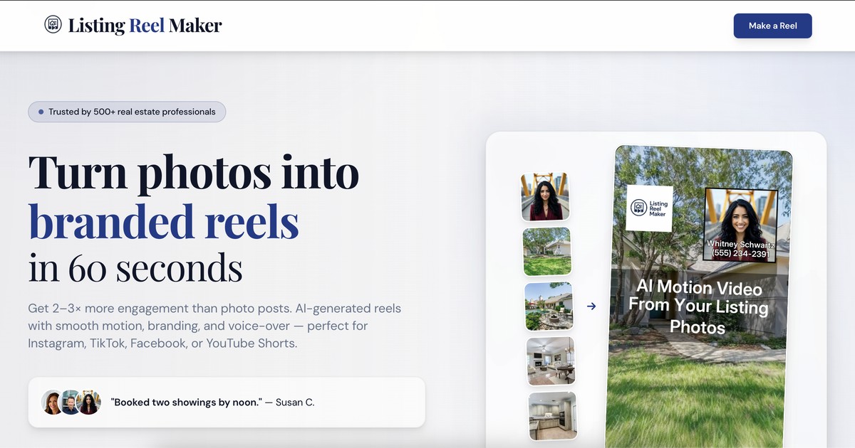AI Real Estate Video Maker | Listing Reel Maker | Create Property Reels ...